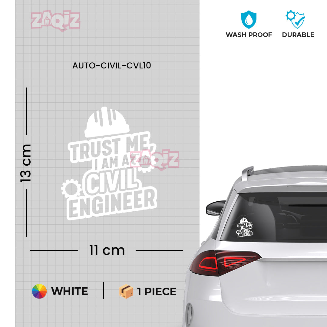 Proud Civil Engineering Expert Sticker for Vehicles – ZAQiZ